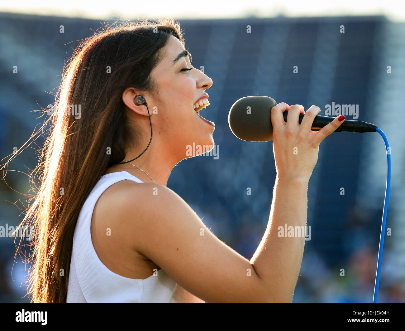 Miami, Florida, USA. 24th June, 2017. Geraldine Martin performs the ...