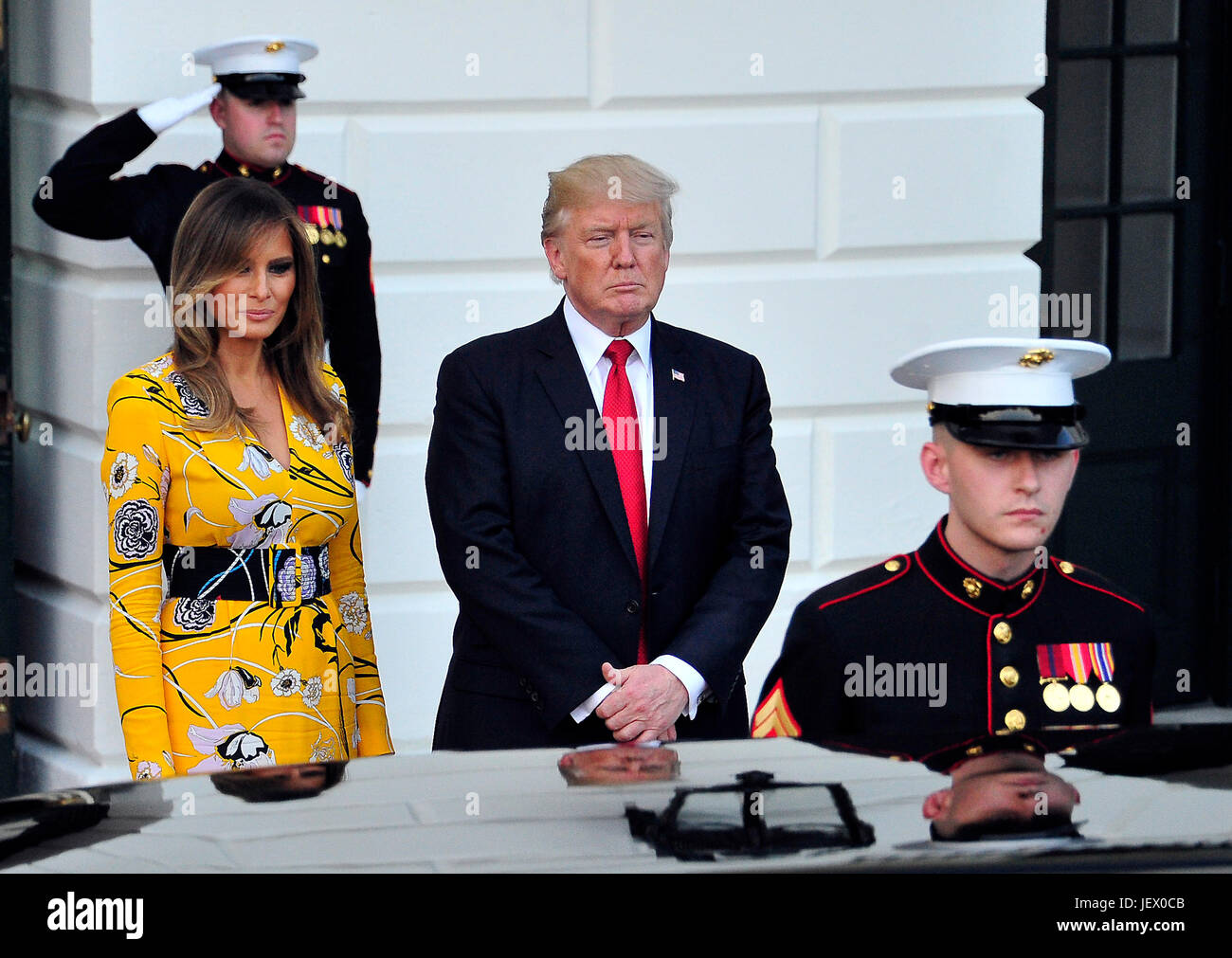 United States President Donald J. Trump and first lady Melania Trump ...