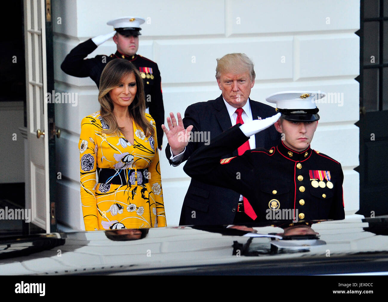 United States President Donald J. Trump and first lady Melania Trump ...