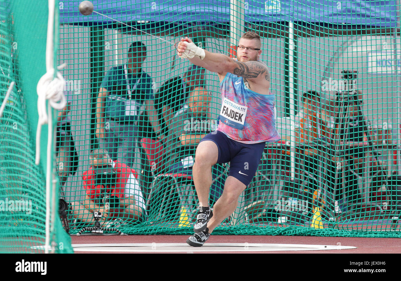 Ostrava, Czech Republic. 27th June, 2017. Pawel Fajdek of Poland won ...