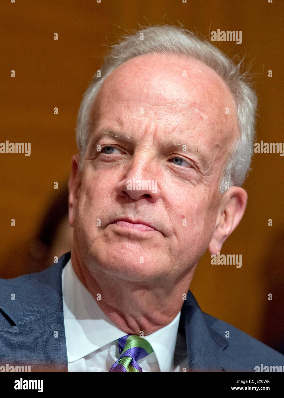 United States Senator Jerry Moran (Republican of Kansas) listens as Jay ...