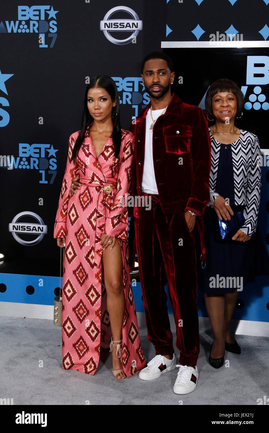 Myra Anderson, Jhene Aiko, Big Sean at arrivals for 2017 BET Awards ...