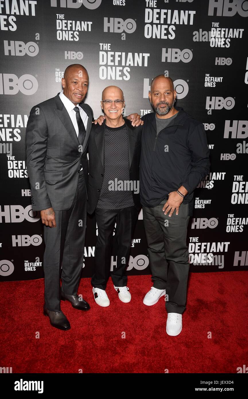 New York, NY, USA. 27th June, 2017. Dre Dre, Jimmy Iovine, Allen Hughes ...