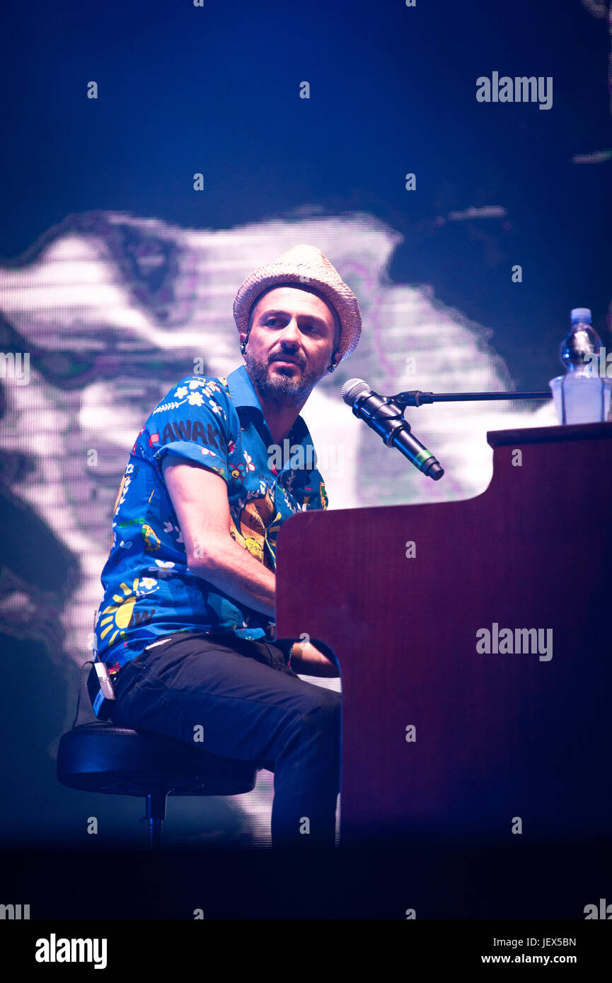 Samuel Romano in concert at the postepay sound rock in rome 2017 Stock ...