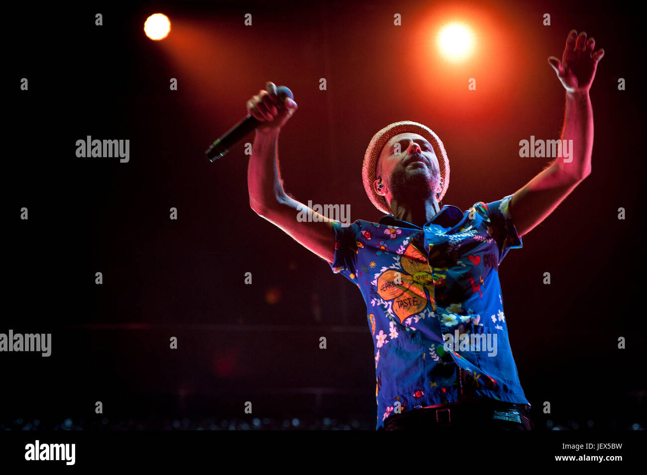 Samuel Romano in concert at the postepay sound rock in rome 2017 Stock ...