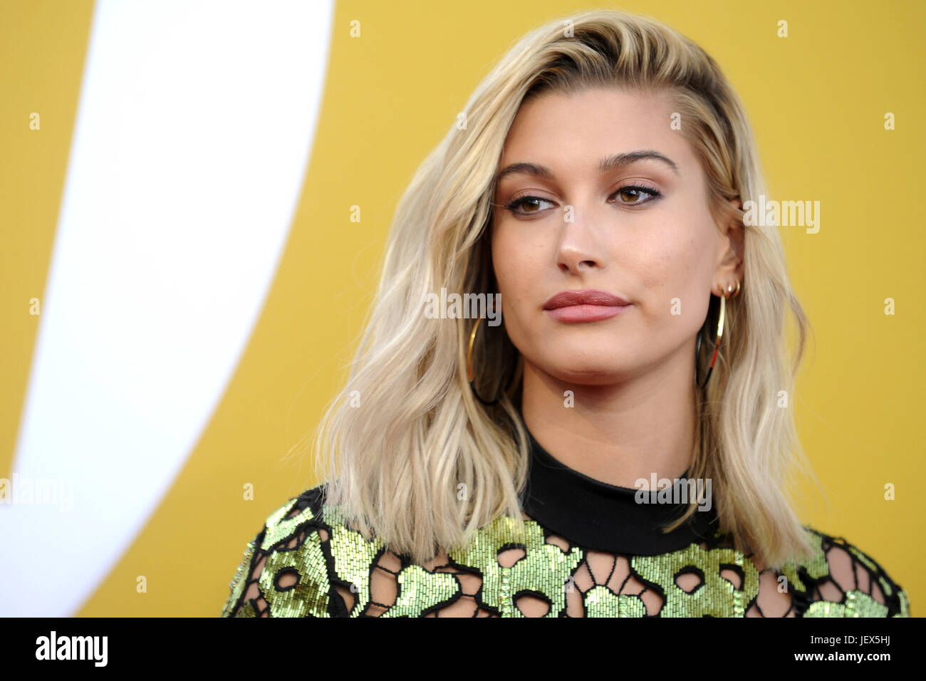 New York City. 26th June, 2017. Hailey Baldwin attends the NBA Awards ...