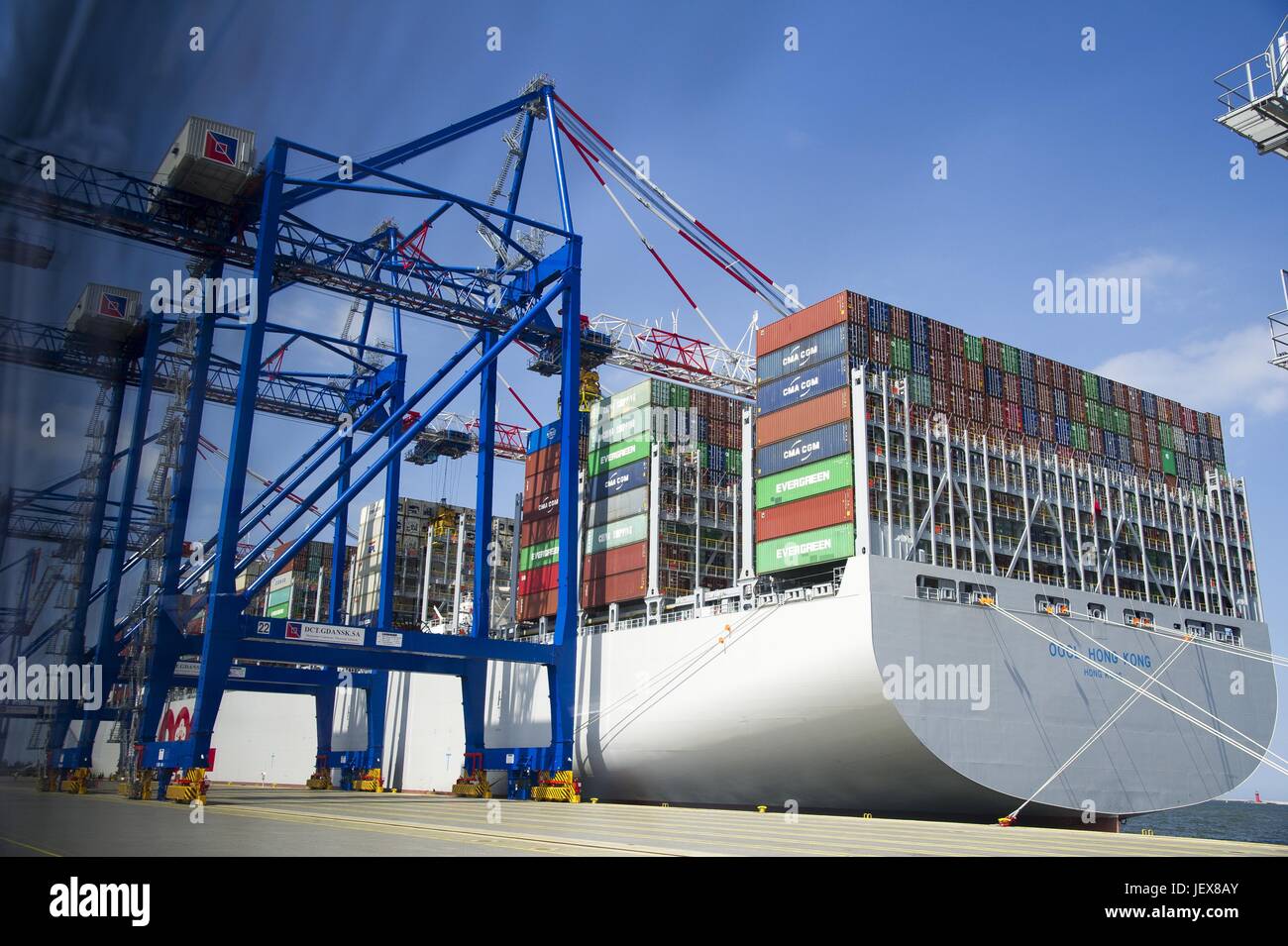 Gdansk, Poland. 28th June, 2017. OOCL Hong Kong, the largest container ...