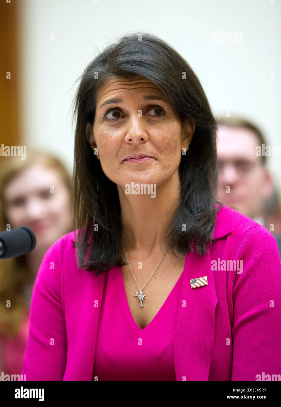 United States Ambassador to the United Nations Nikki Haley gives ...