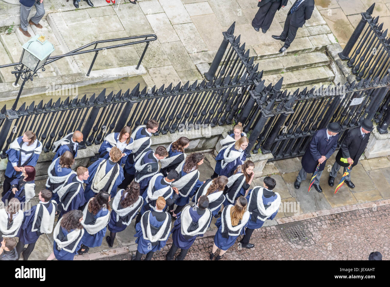 Cambridge, England. 28 June 2017. Dressed in their academic robes ...
