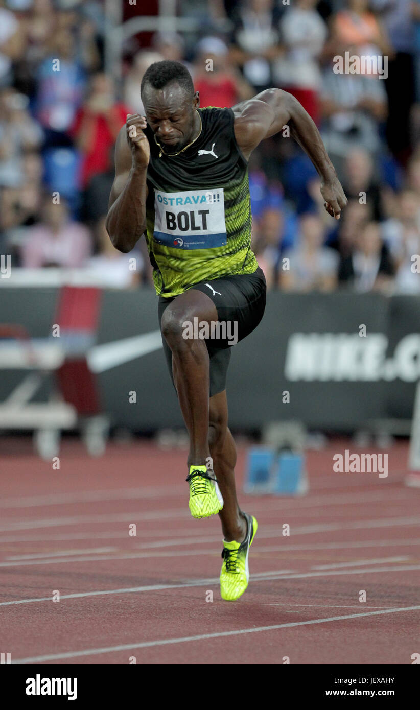 Ostrava, Czech Republic. 28th June, 2017. Jamaican sprinter Usain Bolt ...