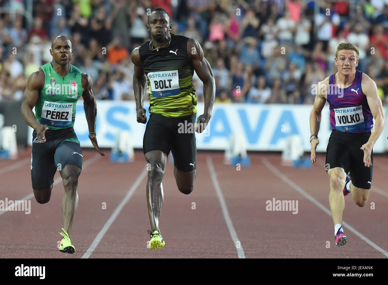 Ostrava, Czech Republic. 28th June, 2017. Jamaican sprinter Usain Bolt ...