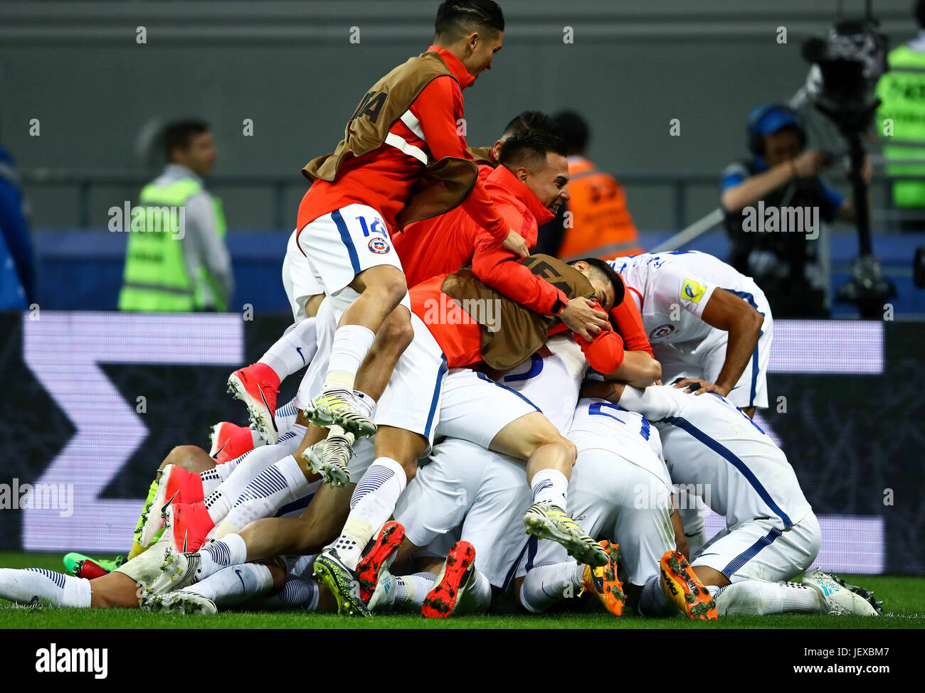 Kazan, Russia. 28th June, 2017. PORTUGAL VS CHILE - Chile's playces ...