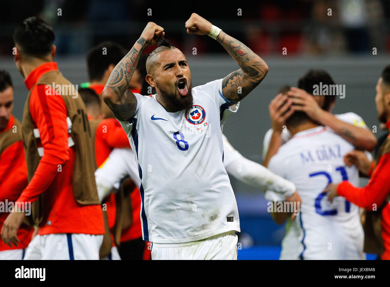 Kazan, Russia. 28th June, 2017. PORTUGAL VS CHILE - VIDAL Arturo of ...