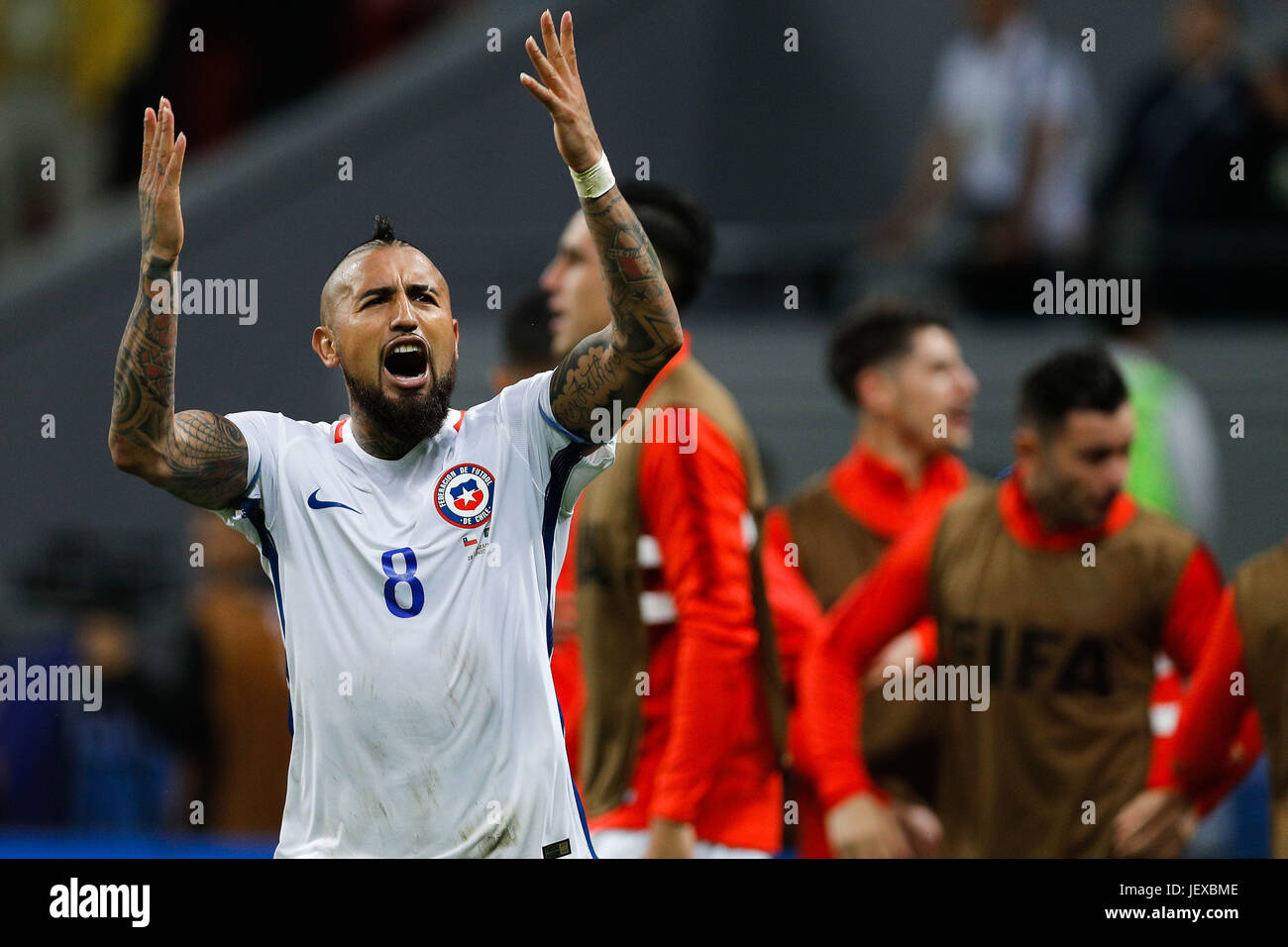 Kazan, Russia. 28th June, 2017. PORTUGAL VS CHILE - VIDAL Arturo of ...