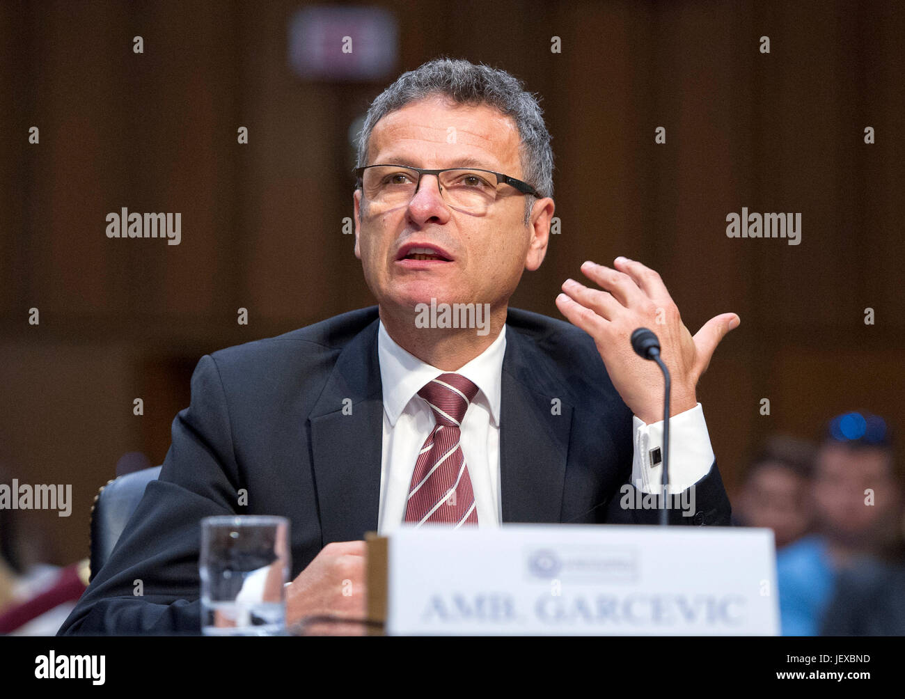 Washington DC, USA. 28th June, 2017. Ambassador Vesko Garcevic ...