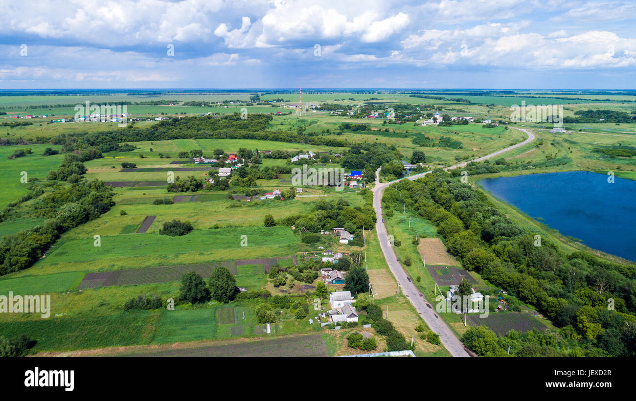 View of the village of central Russia from above Stock Photo - Alamy