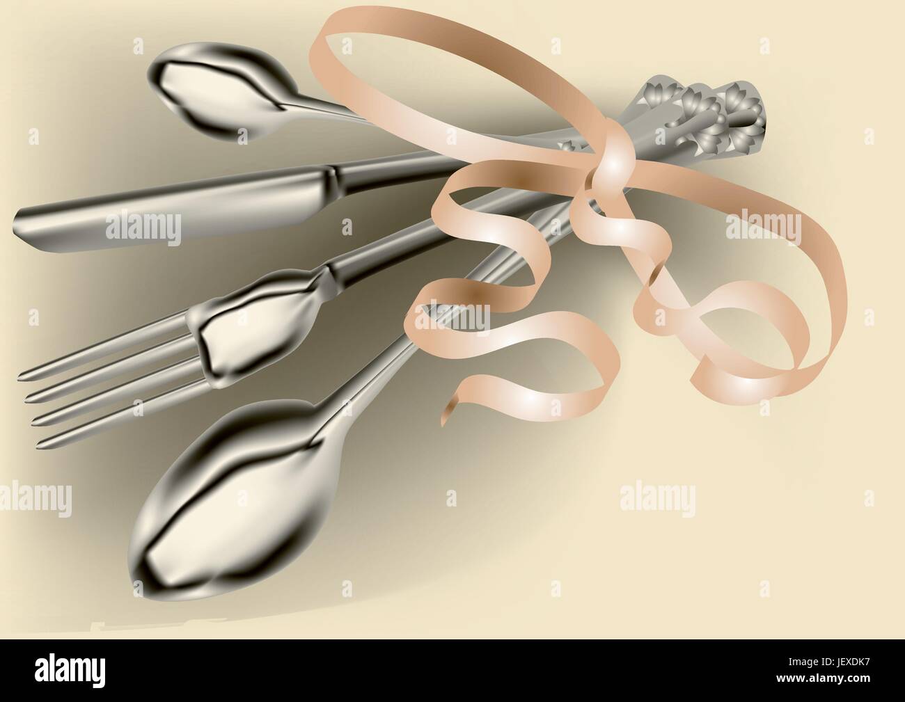 tool, silver, bright, shiny, fork, set, silverware, bow, flatware ...