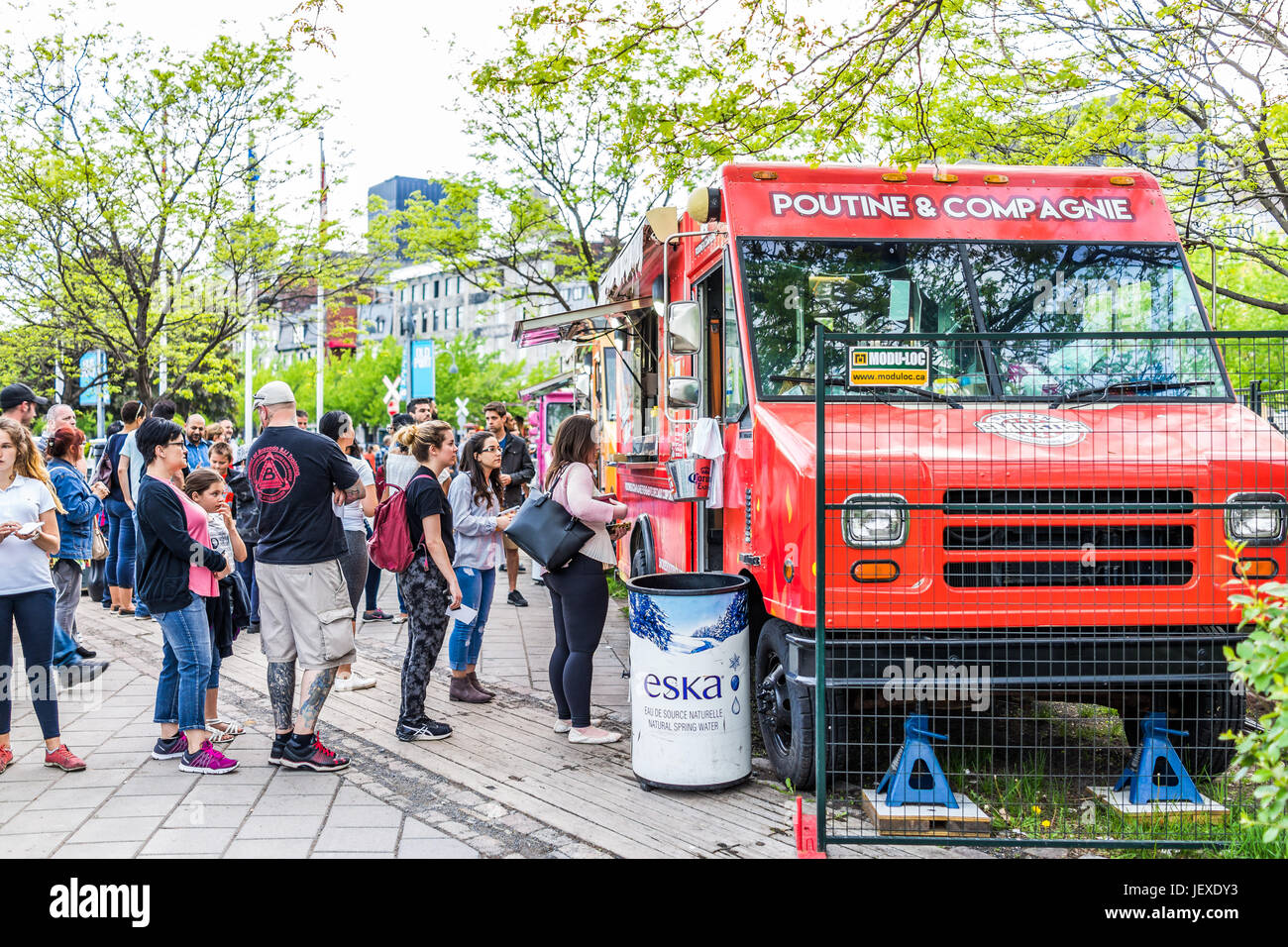 Montreal, Canada - May 27, 2017: Poutine food truck with people waiting ...