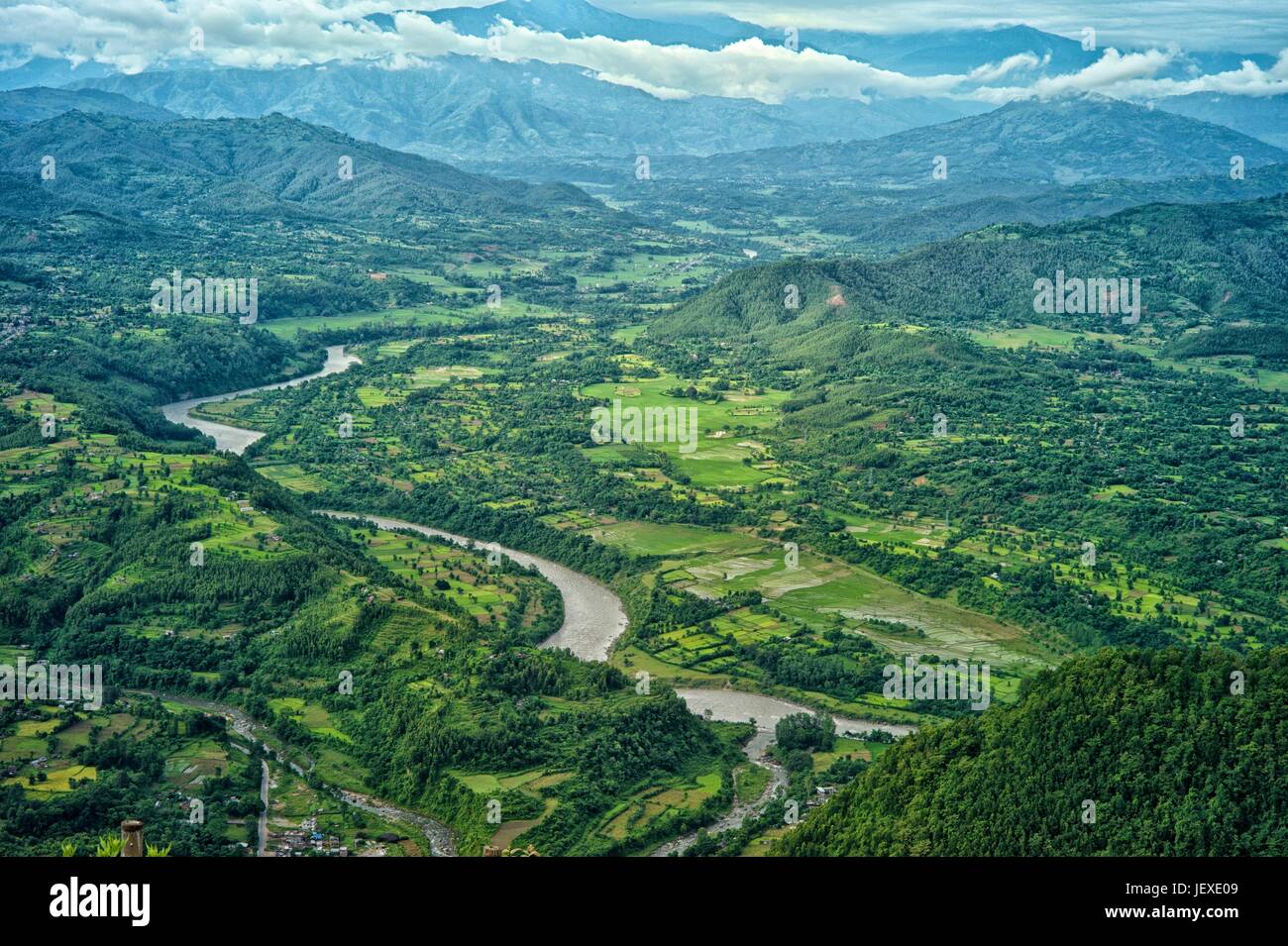 The Marsyangdi River Valley Stock Photo - Alamy
