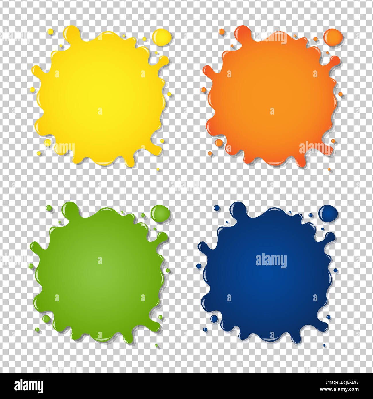 Set Of Colorful Blots Stock Photo - Alamy