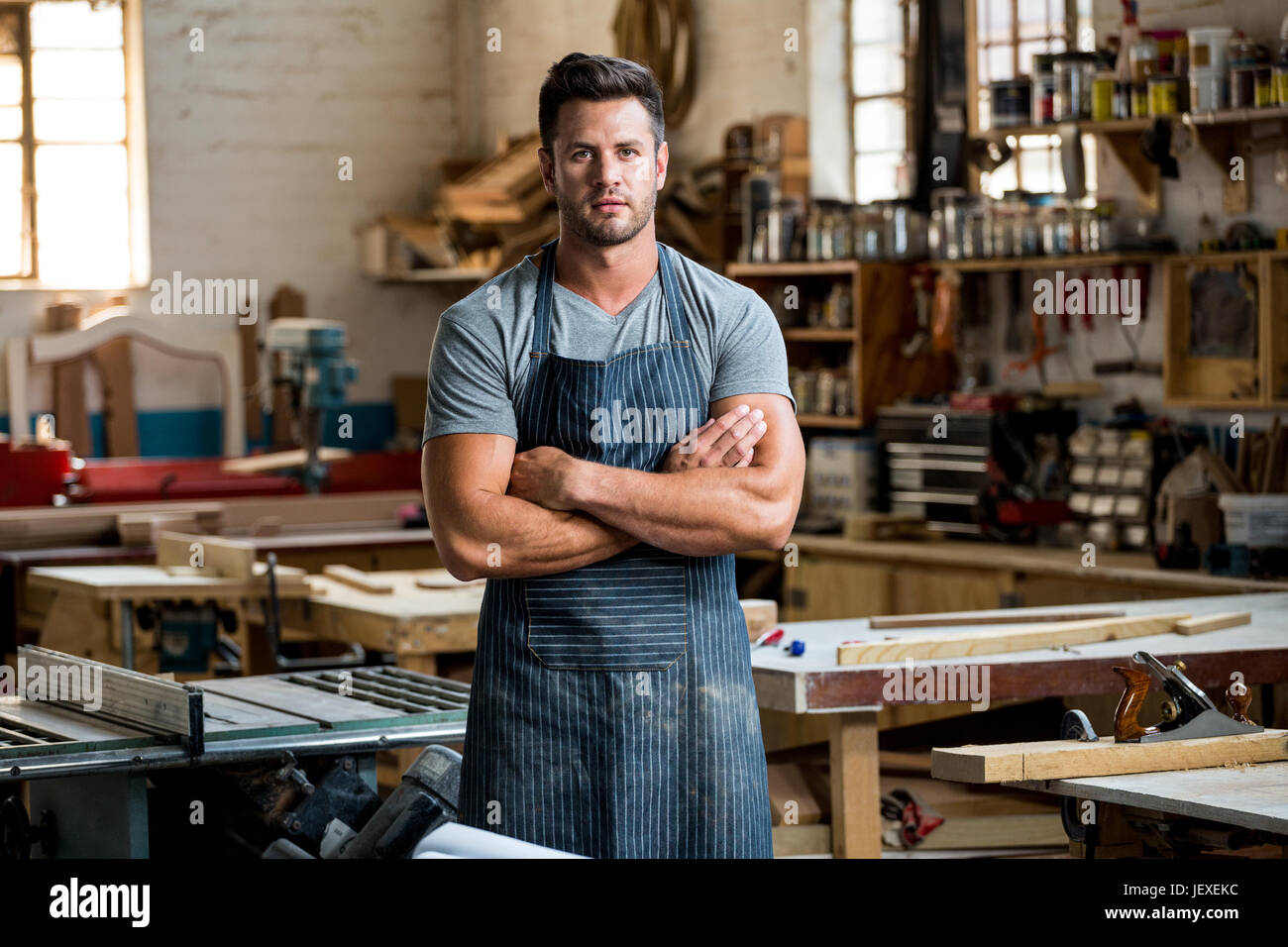 Carpenter is posing Stock Photo - Alamy