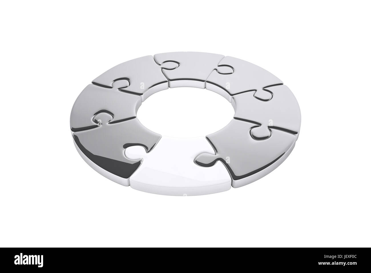 Circle puzzle jigsaw piece Cut Out Stock Images & Pictures - Alamy