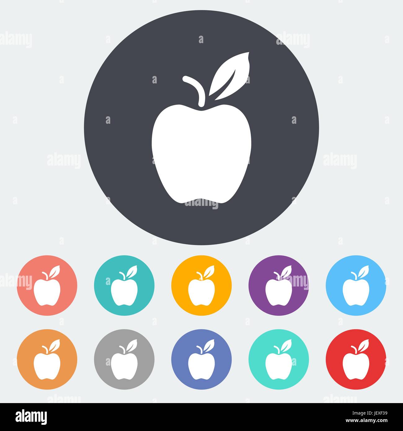 Apple. Single flat icon on the circle. Vector illustration Stock Vector ...