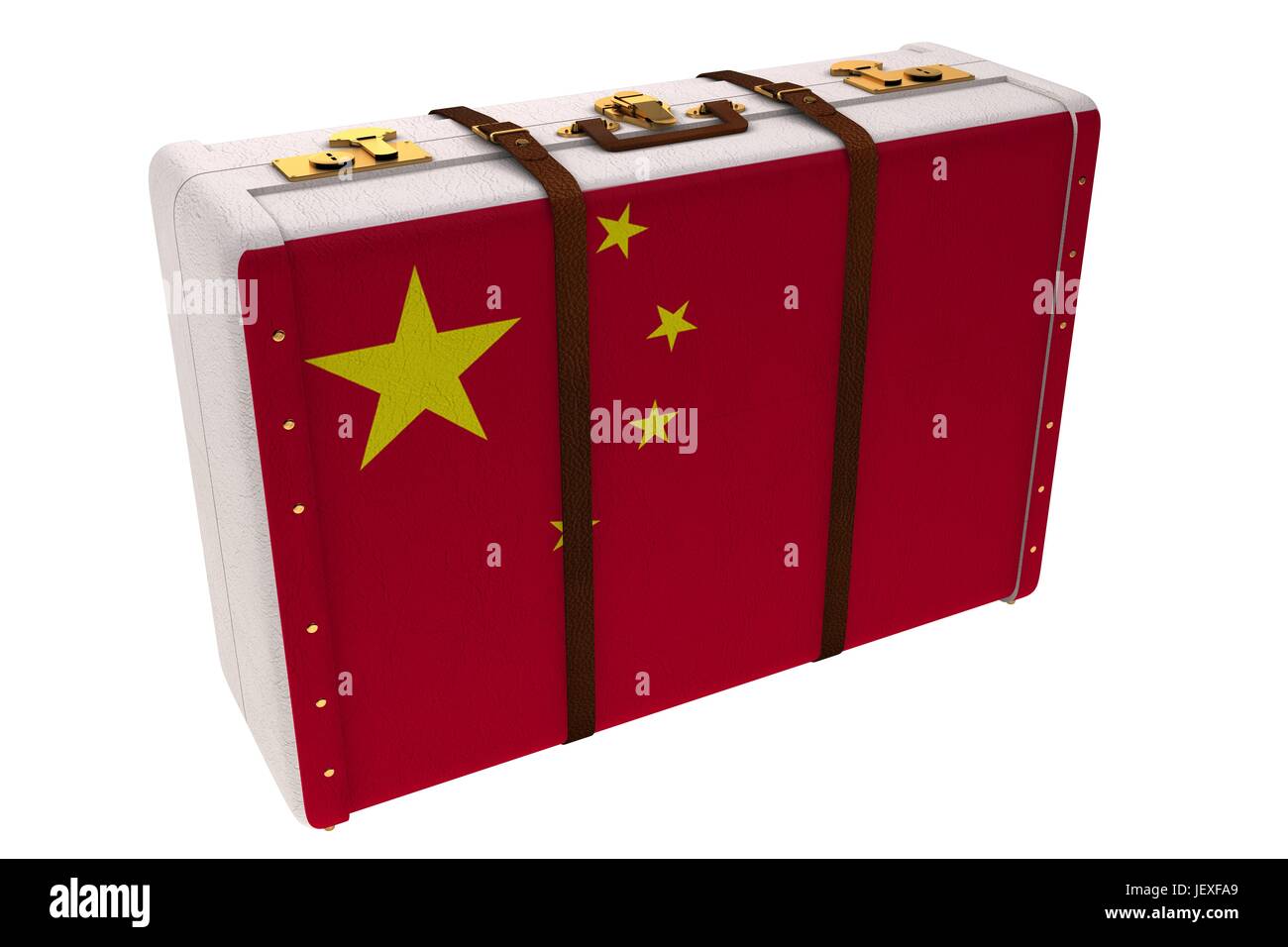 Chinese flag suitcase Stock Photo - Alamy