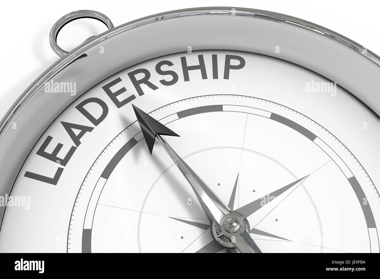 Compass pointing to leadership Stock Photo - Alamy