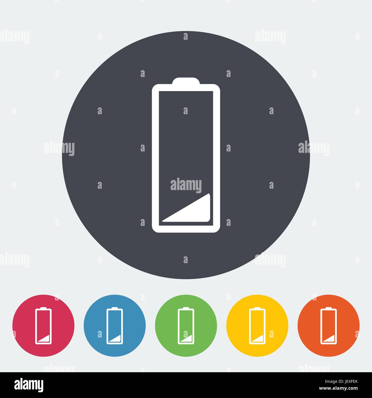 Charging the battery. Single flat icon on the circle. Vector ...