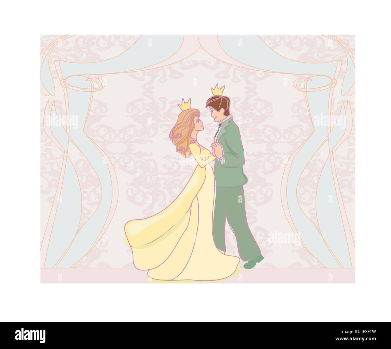 Prince And Princess In Love Dancing