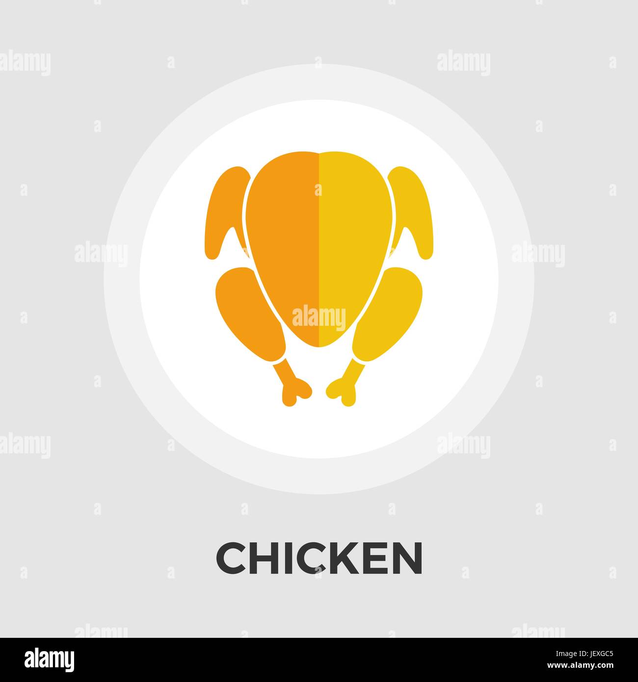 Chiken icon vector. Flat icon isolated on the white background ...