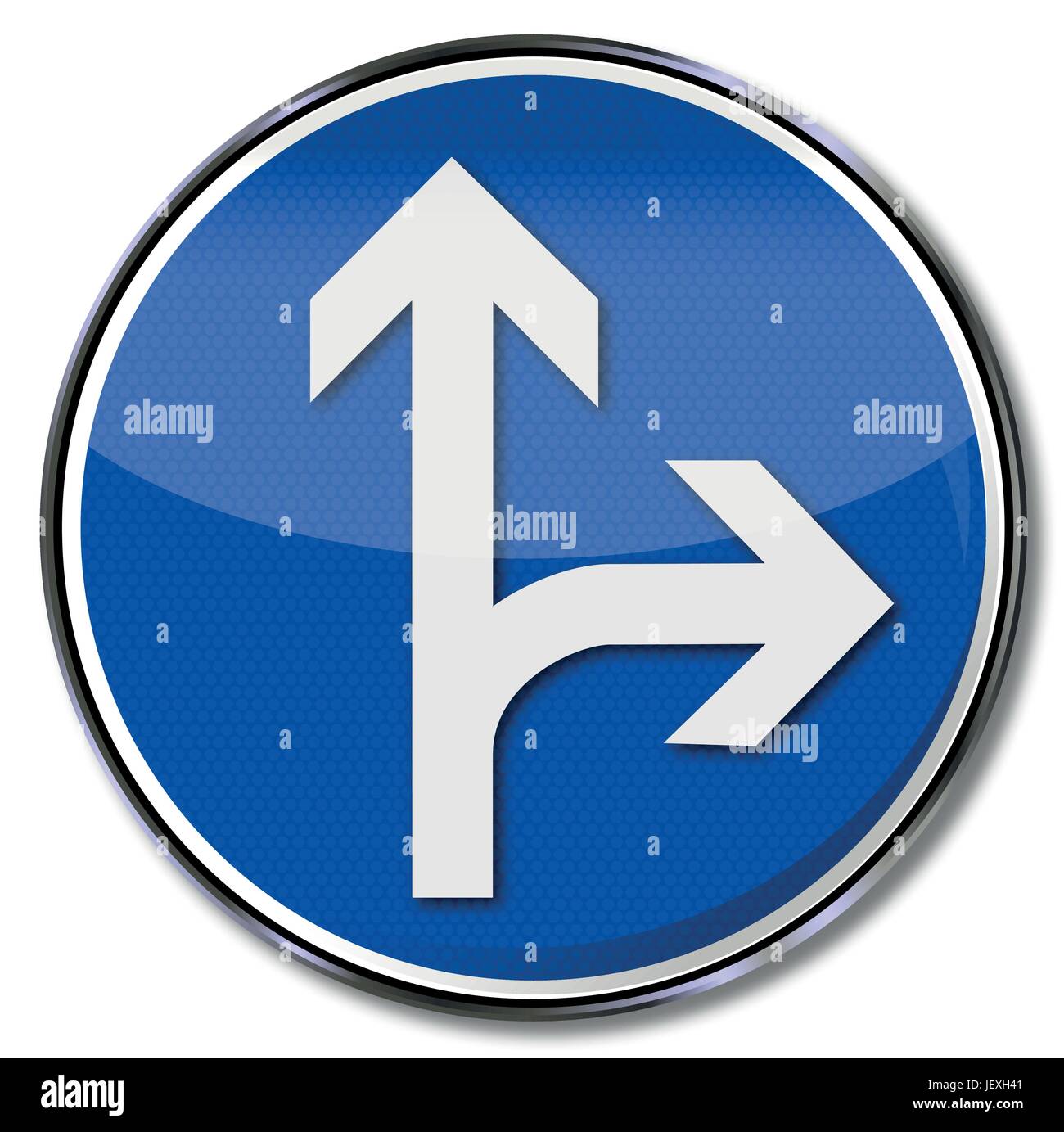 road sign arrow straight and right Stock Vector Image & Art - Alamy