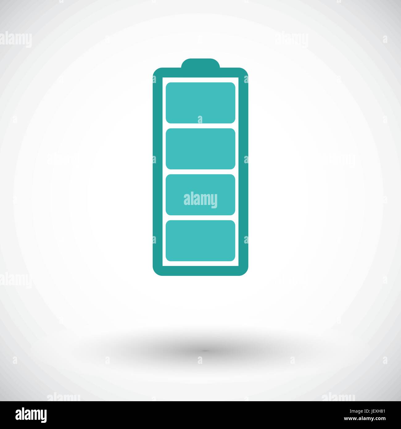 Full battery. Single flat icon on white background. Vector illustration ...