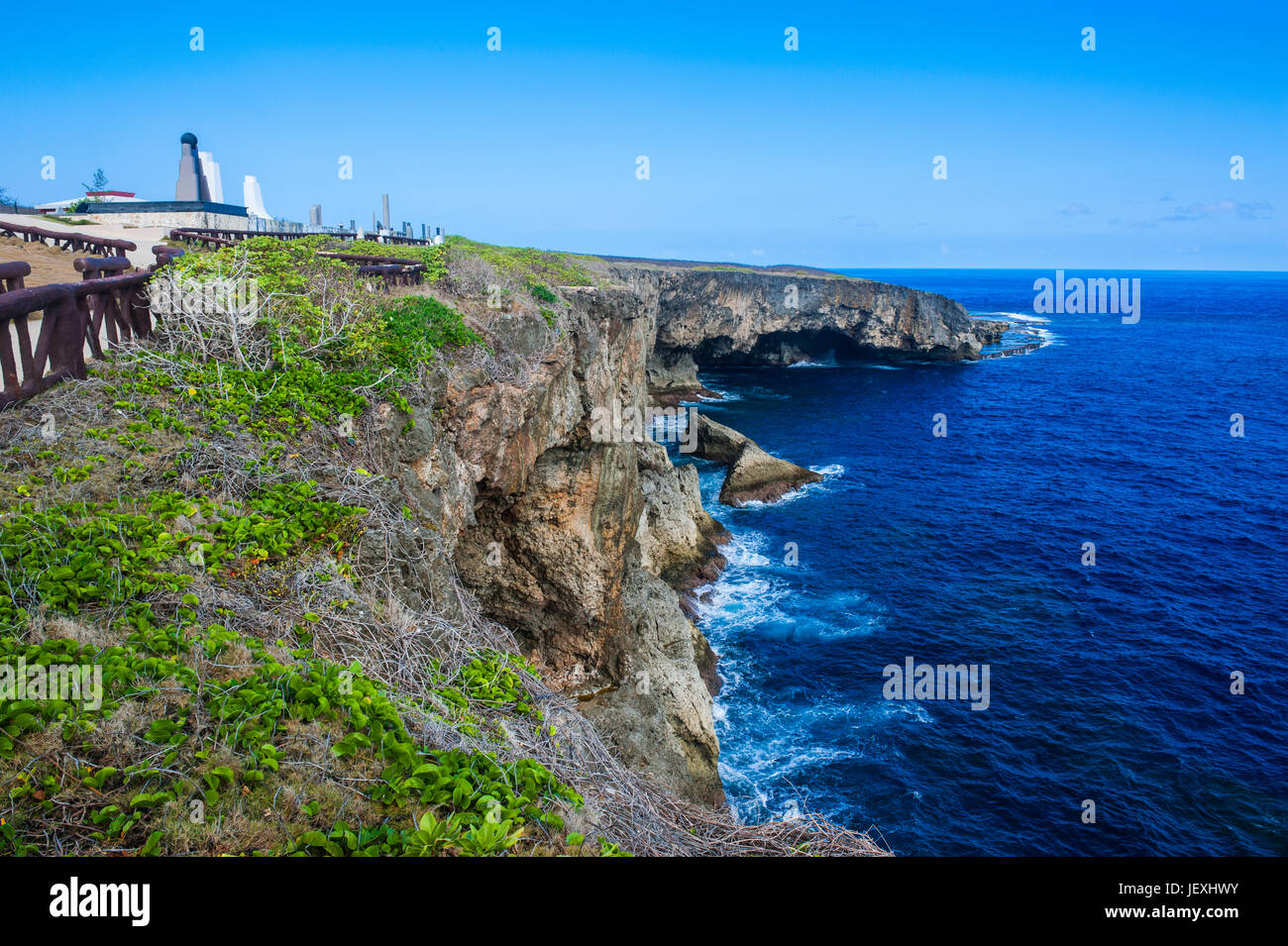 Banzai cliffs in Saipan, Northern Marianas, Central Pacific Stock Photo ...