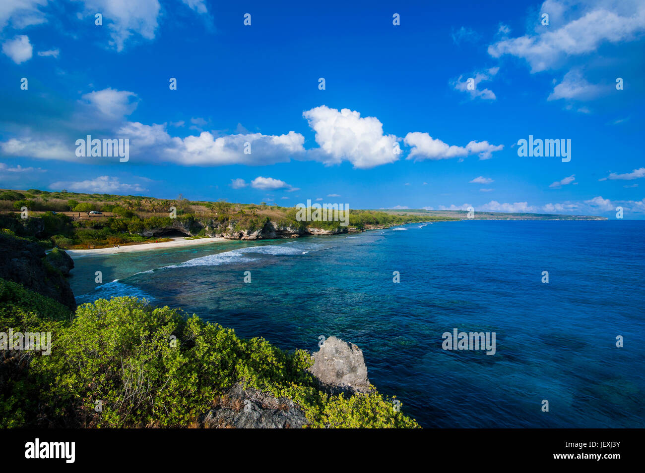 Ladder beach in Saipan, Northern Marianas, Central Pacific Stock Photo ...