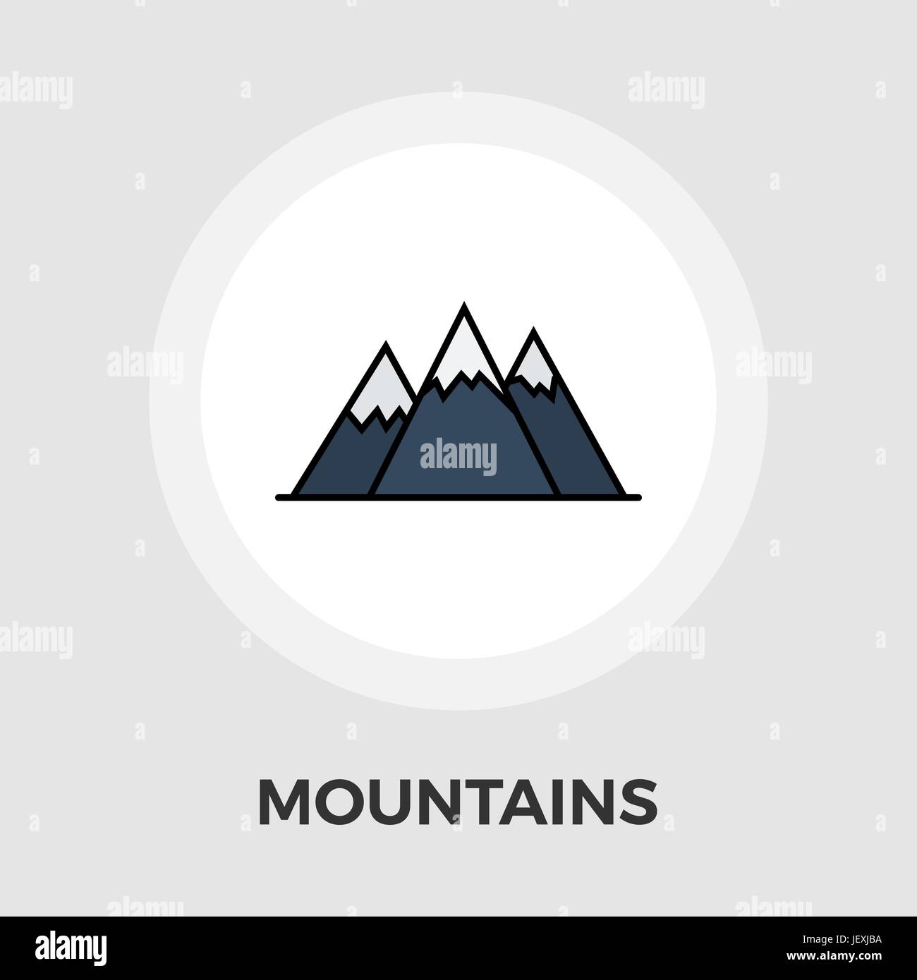 Mountains icon vector. Flat icon isolated on the white background ...