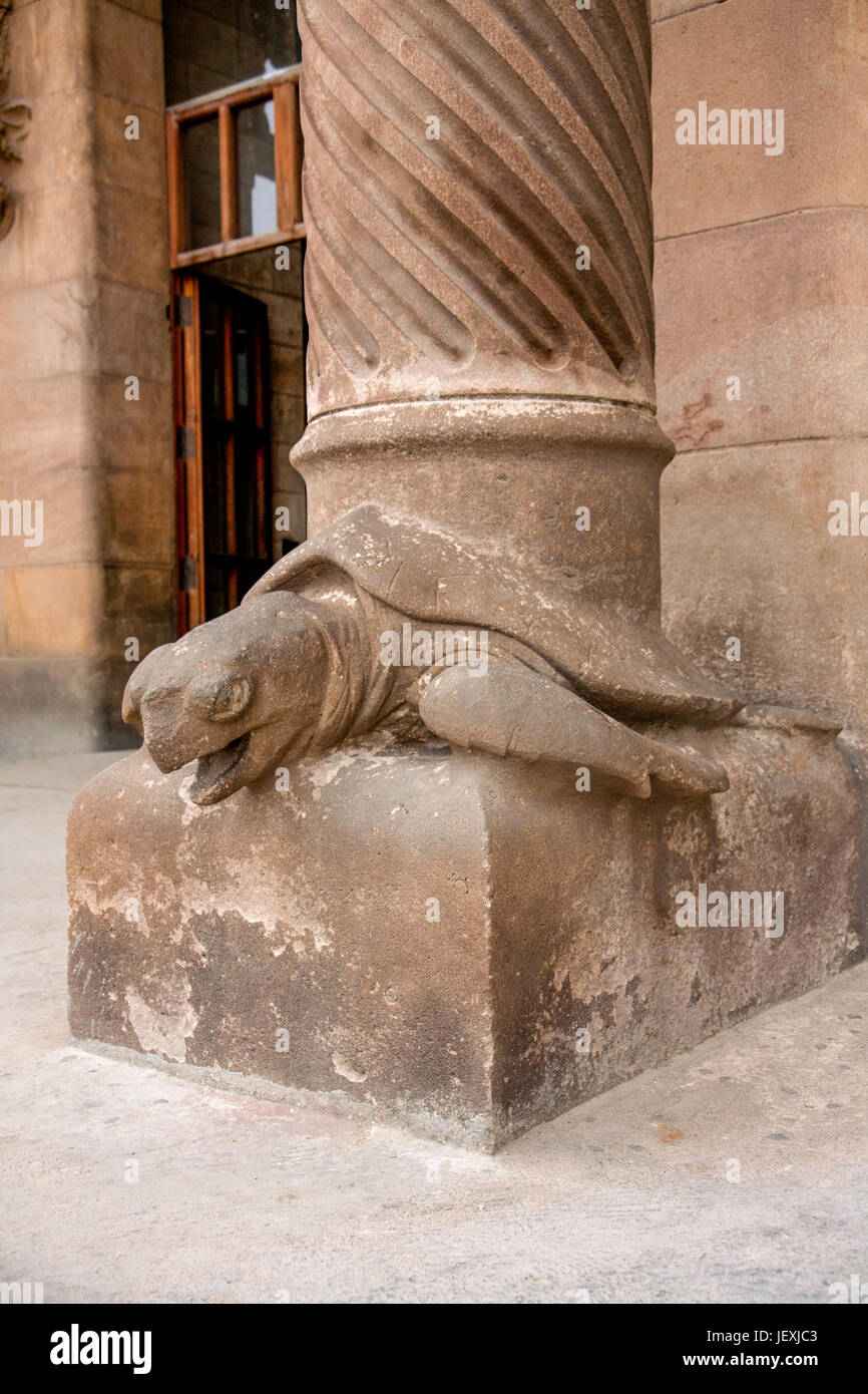 Barcelona, Spain - October 30, 2010: Detail of turtle statue decorating ...