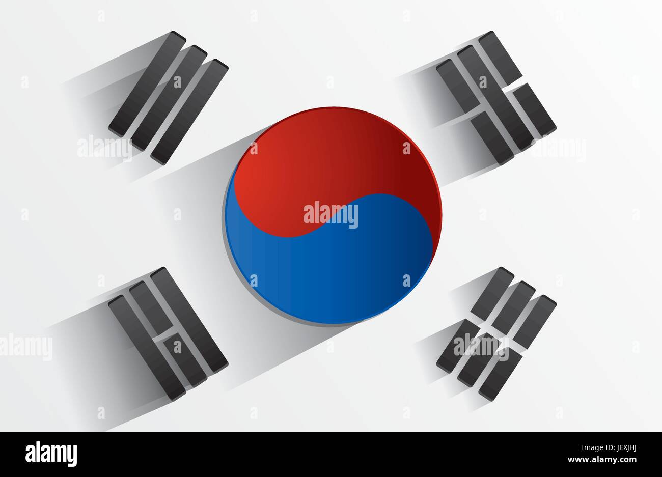 flag, south, country, korea, korean, blue, travel, art, isolated ...