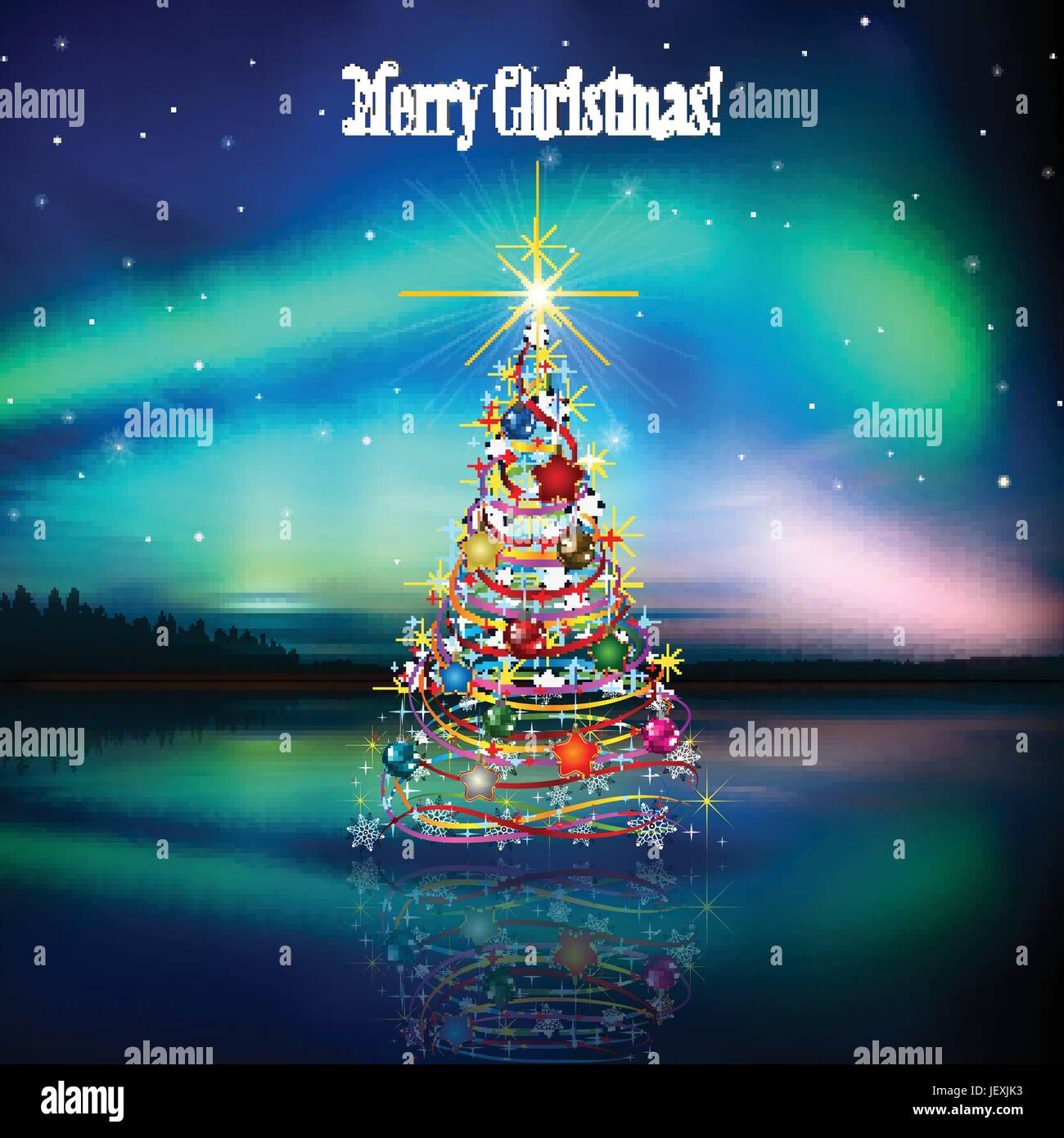 Aurora borealis art Stock Vector Images - Alamy