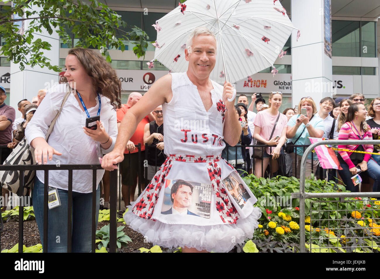 Justin Trudeau fan Jamie Godin made a Justin outfit with pictures of PM ...