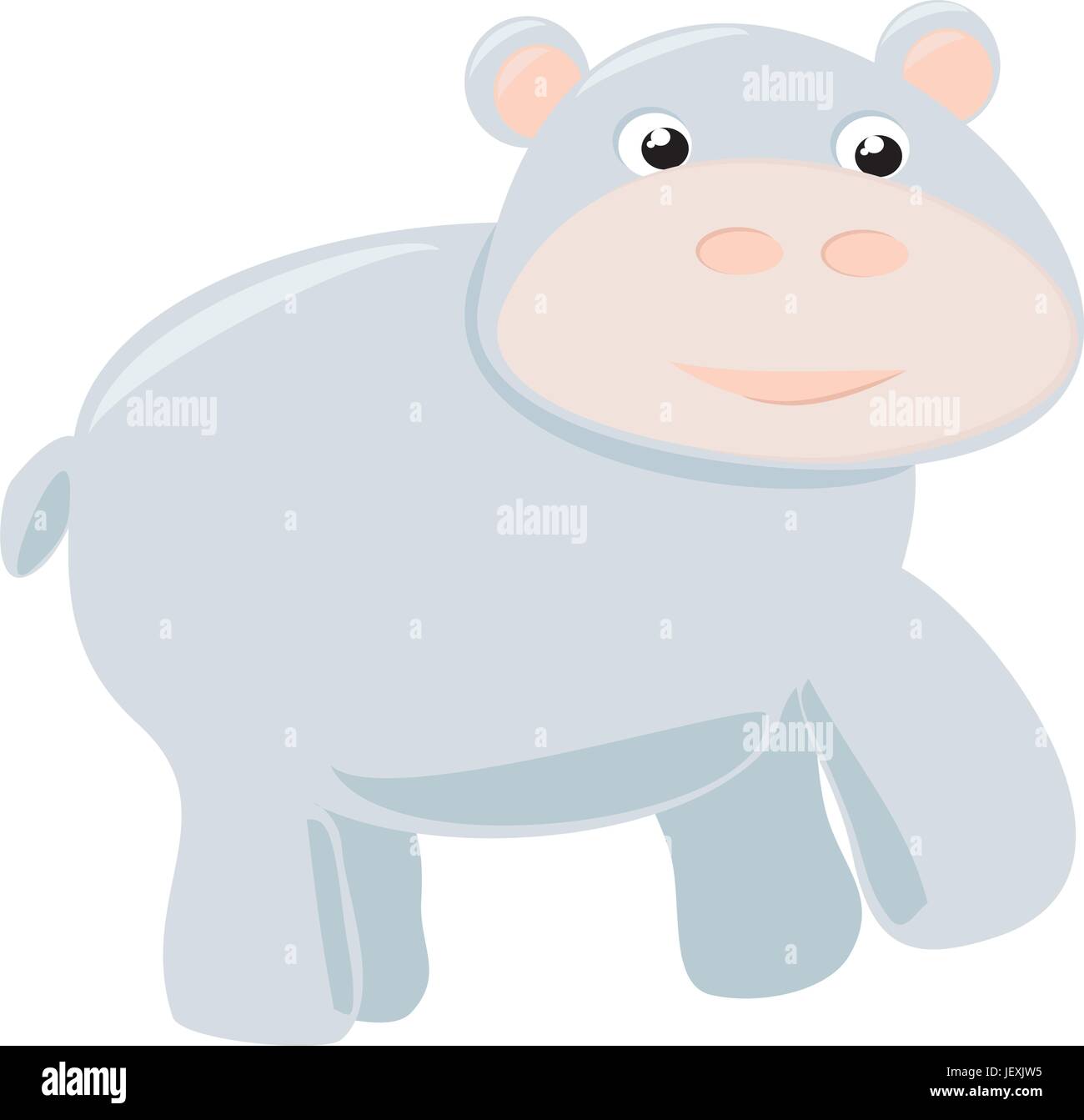 happy baby hippo illustration isolated on white background Stock Vector ...