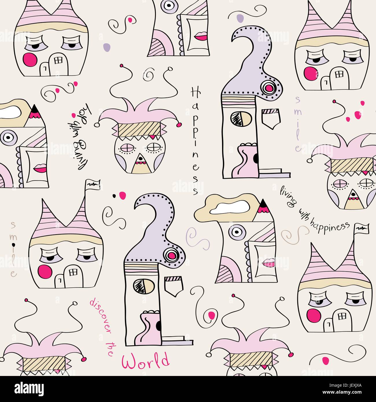 Buildings with faces Stock Vector Images - Alamy