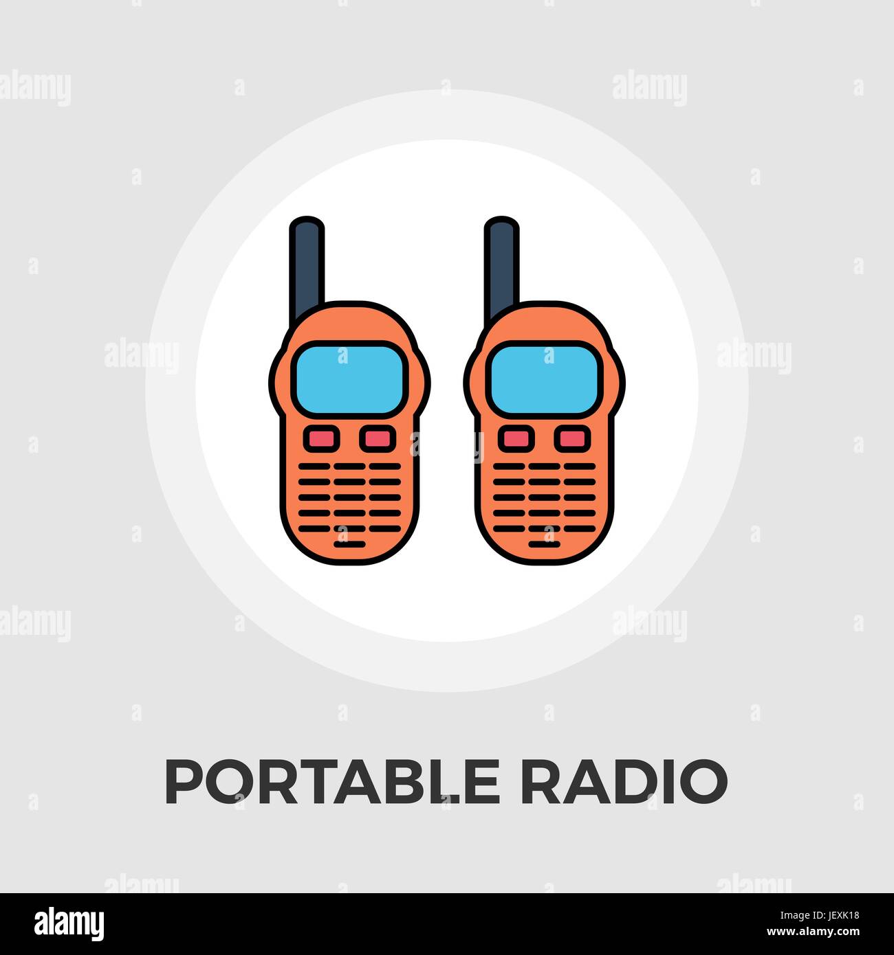 Portable radio icon vector. Flat icon isolated on the white background ...