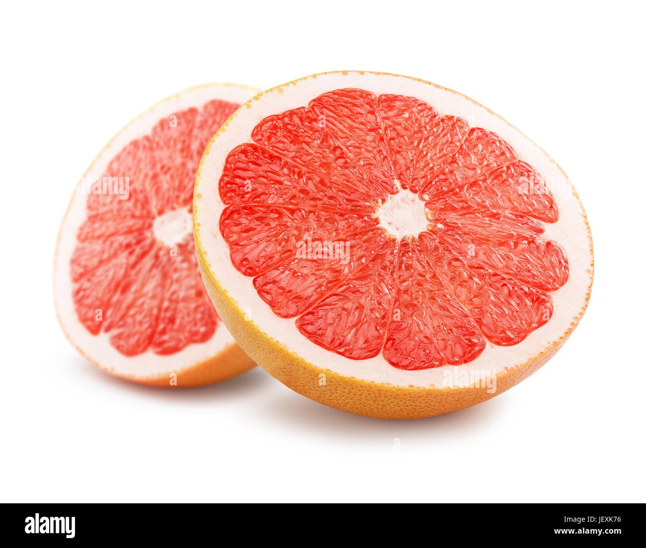 two halves of grapefruit isolated on a white background Stock Photo - Alamy