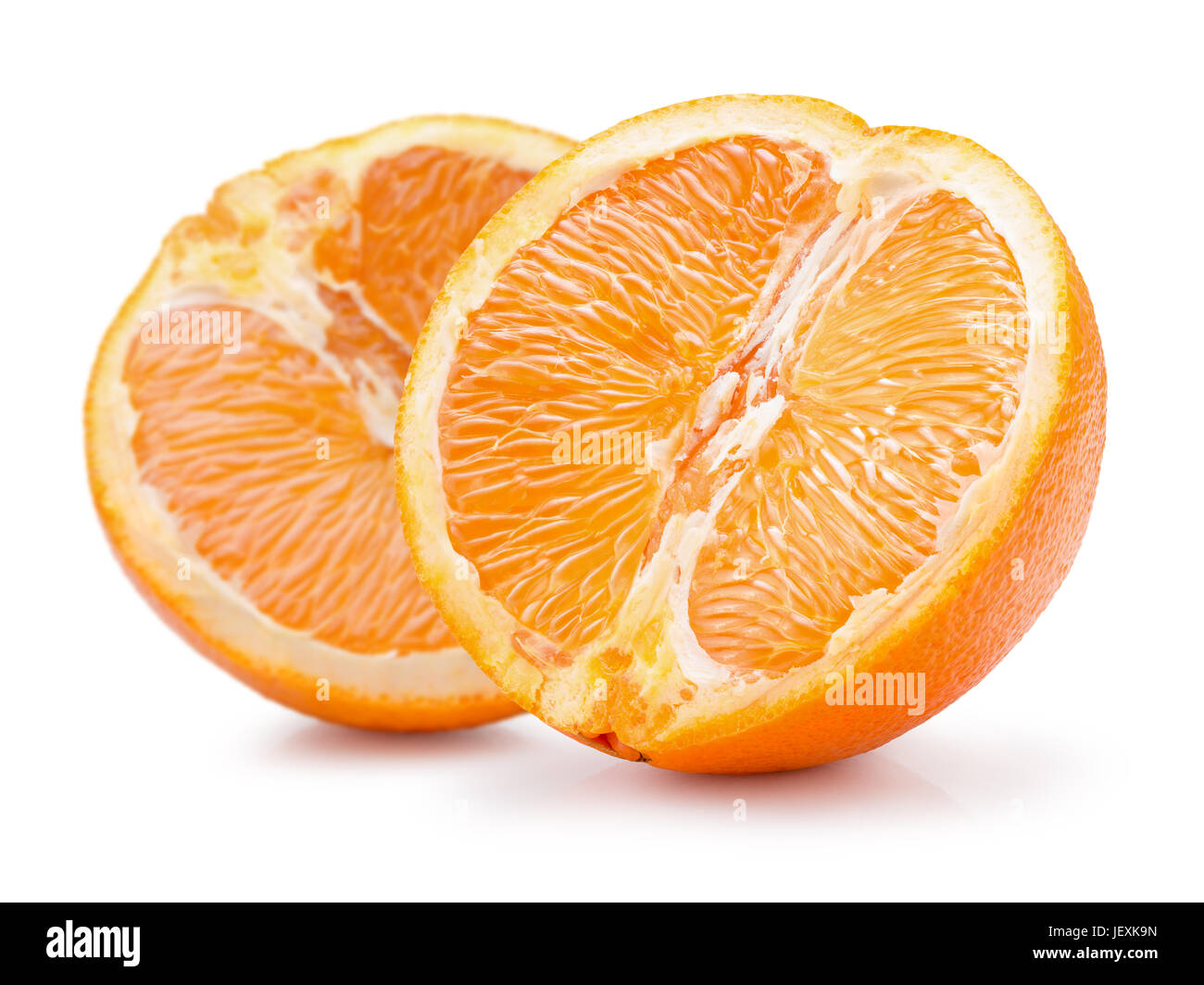 Two halves ripe orange Cut Out Stock Images & Pictures - Alamy