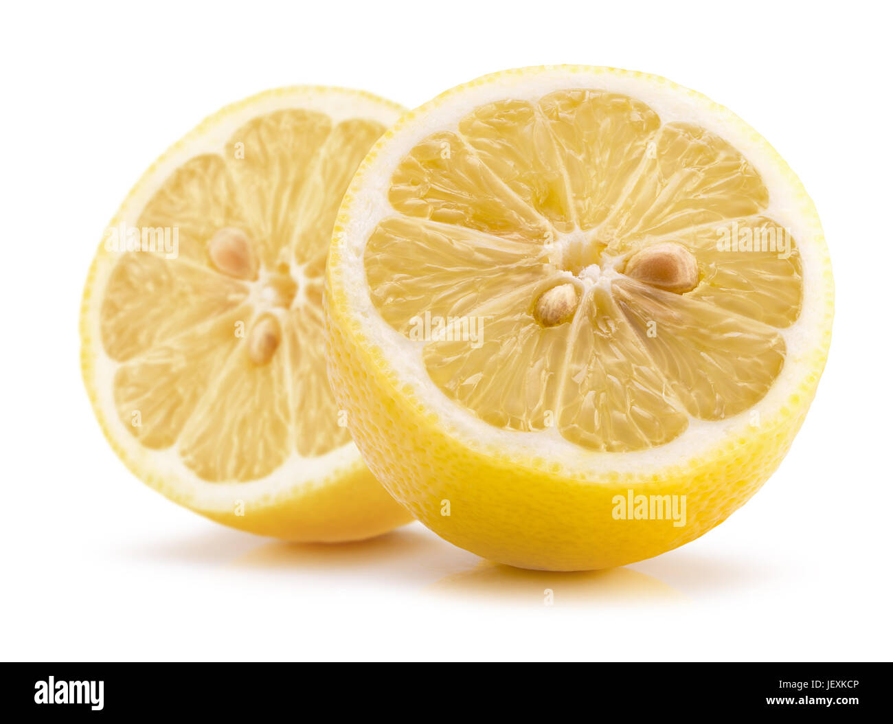 two halves of lemon isolated on a white background Stock Photo - Alamy