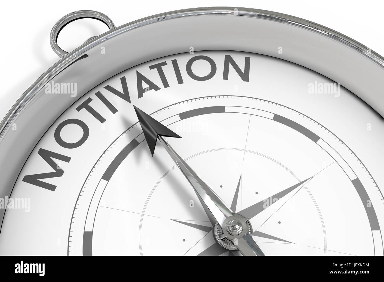 Compass pointing to motivation Stock Photo - Alamy