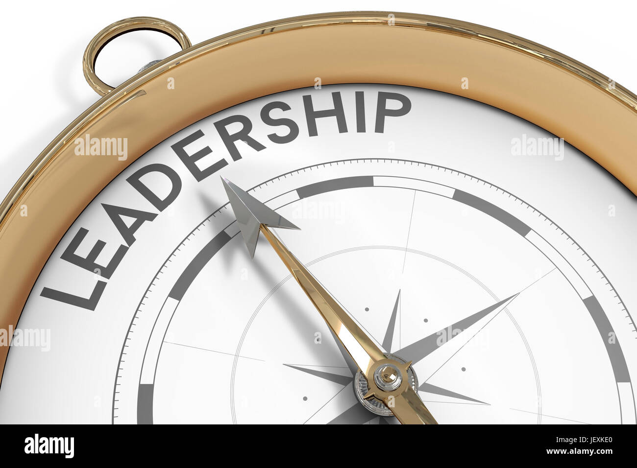 Compass pointing to leadership Stock Photo - Alamy
