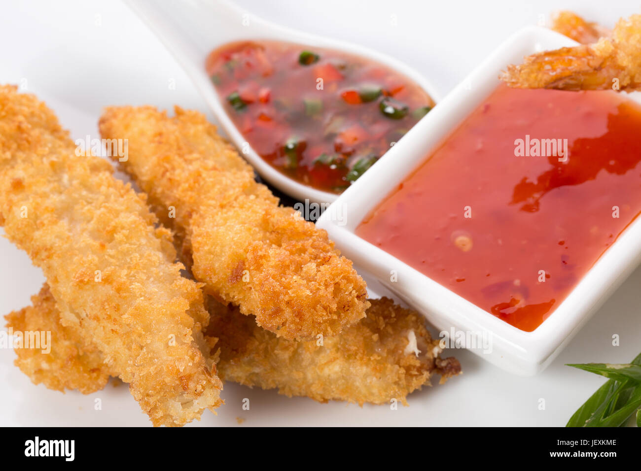 Breaded chicken goujons hi-res stock photography and images - Alamy
